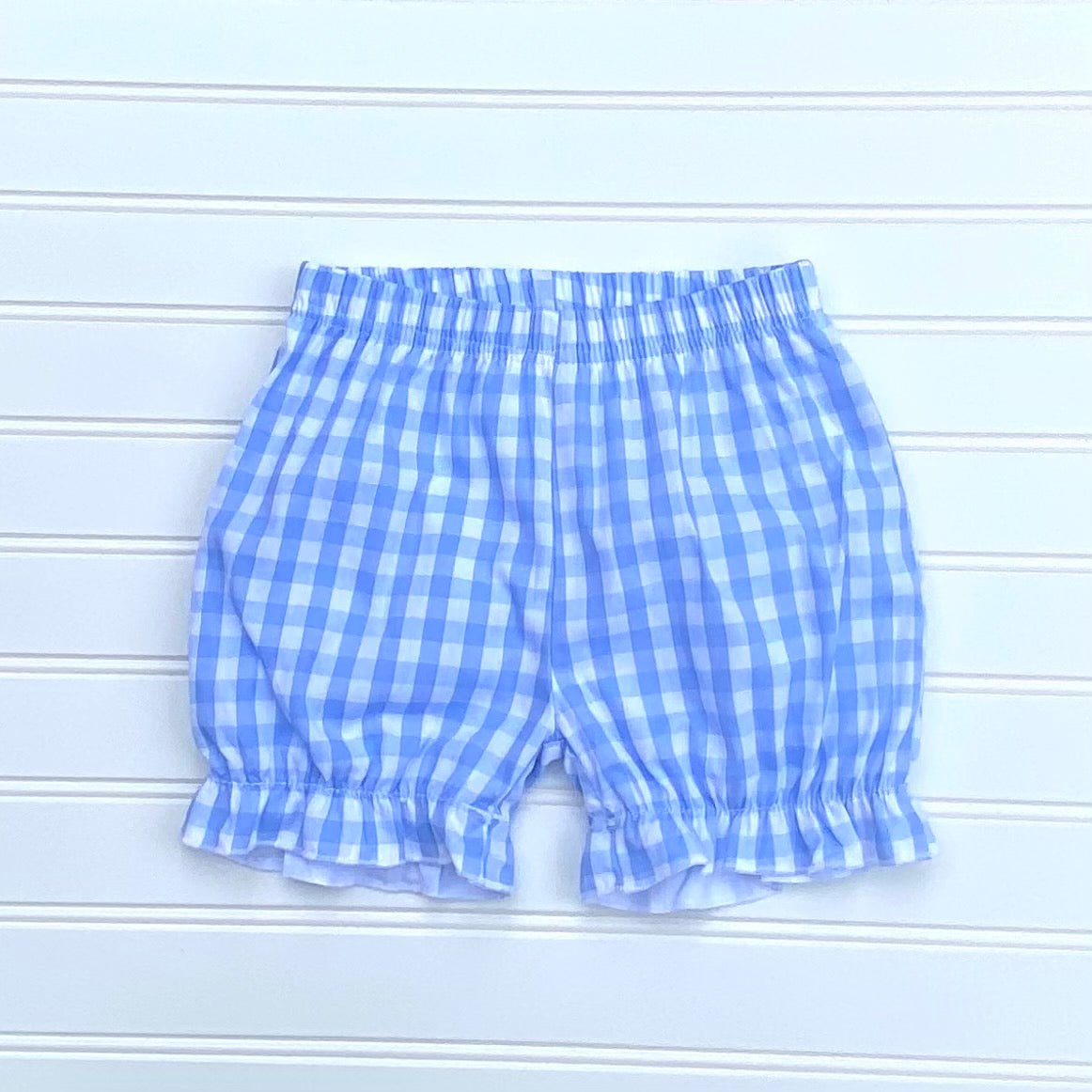Girls Gingham Shorts - Blue Check – Smocked South